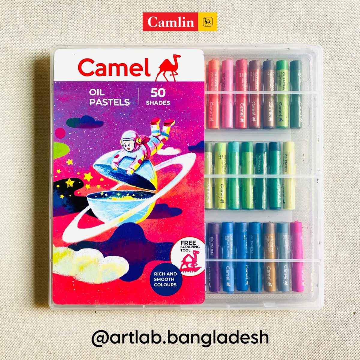 Camel Student Oil Pastels - 50 Colours - Art Lab