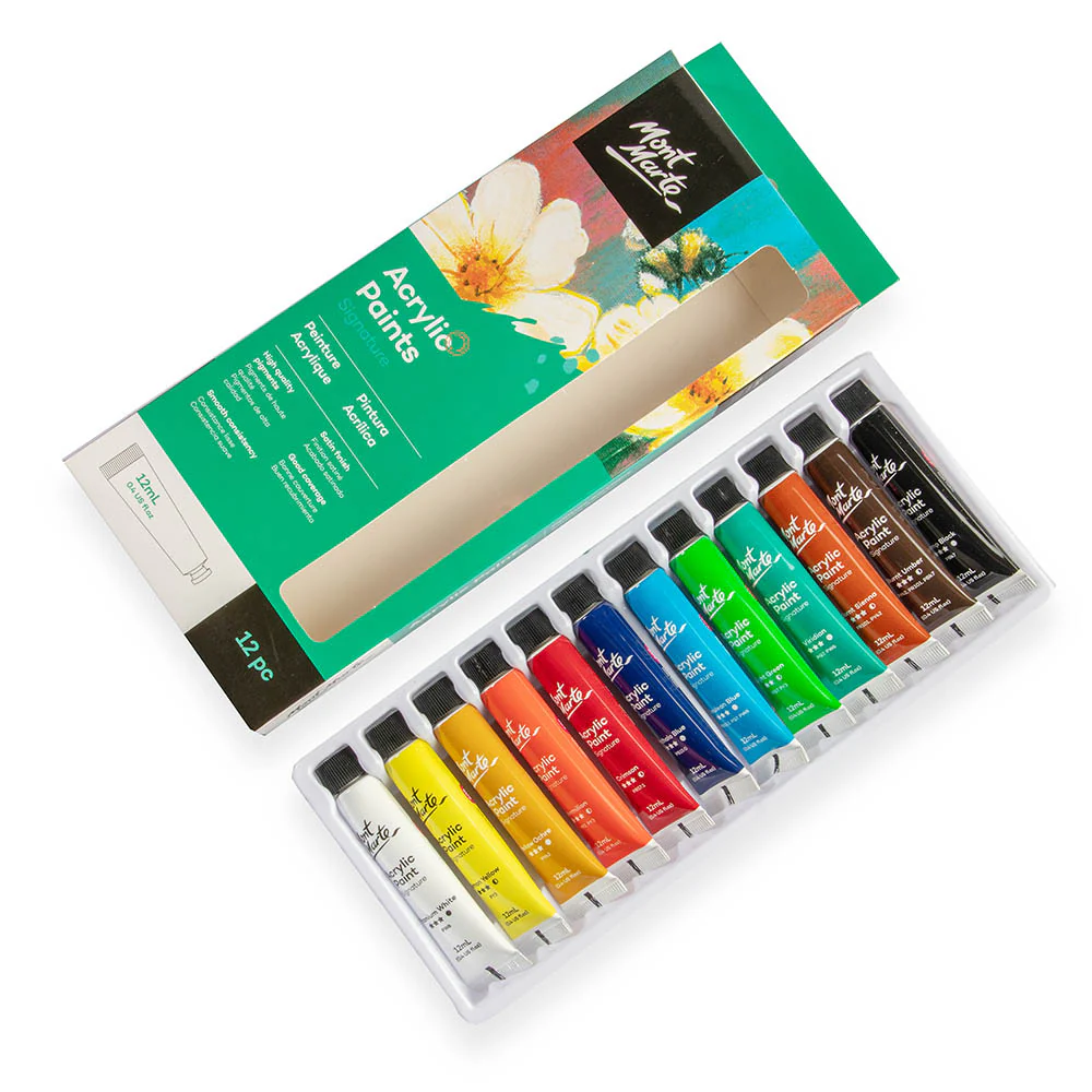 Mont Marte Acrylic Paints Signature 12pc x 12ml - Art & Craft Store